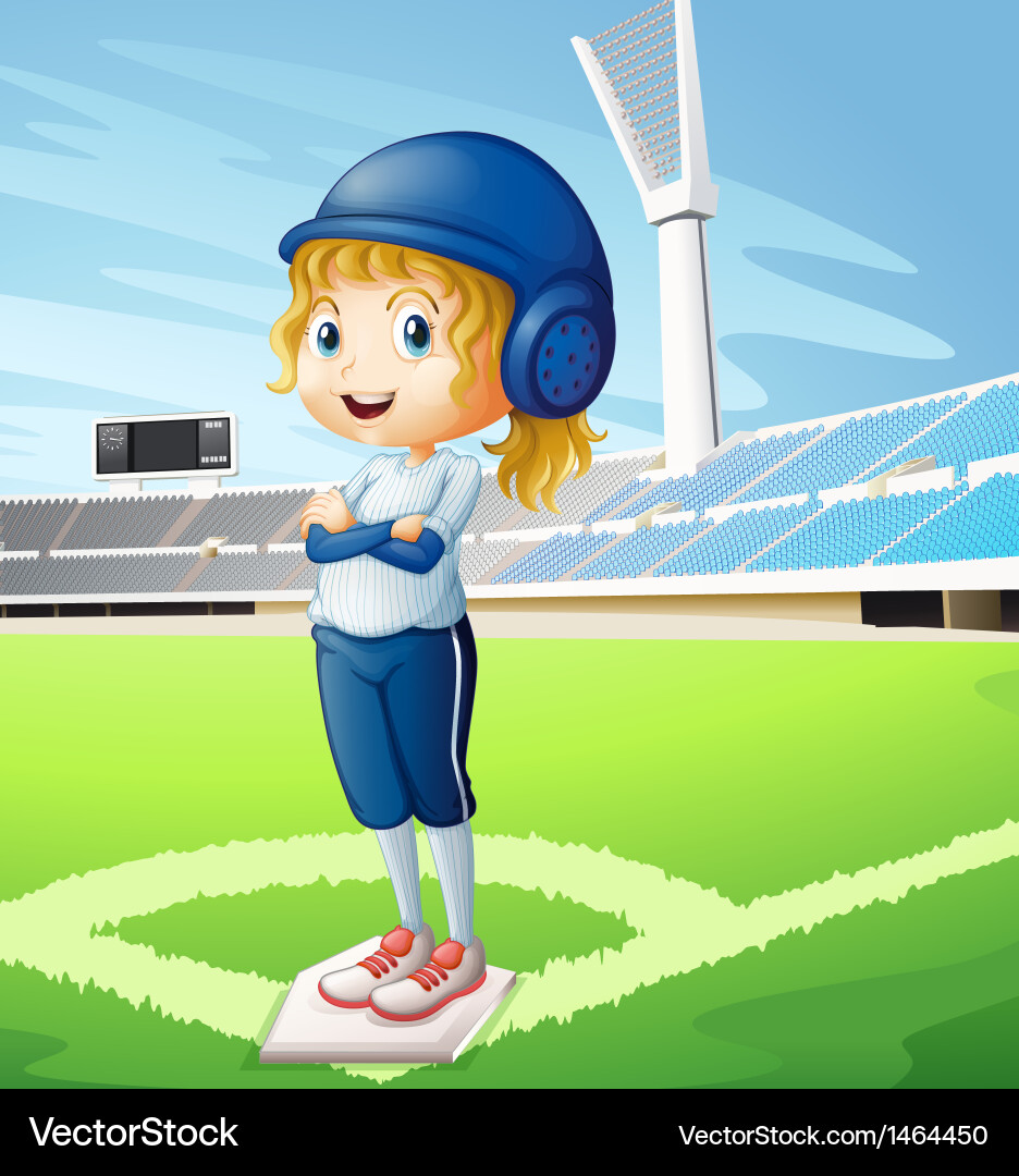 A female athlete with blue uniform Royalty Free Vector Image