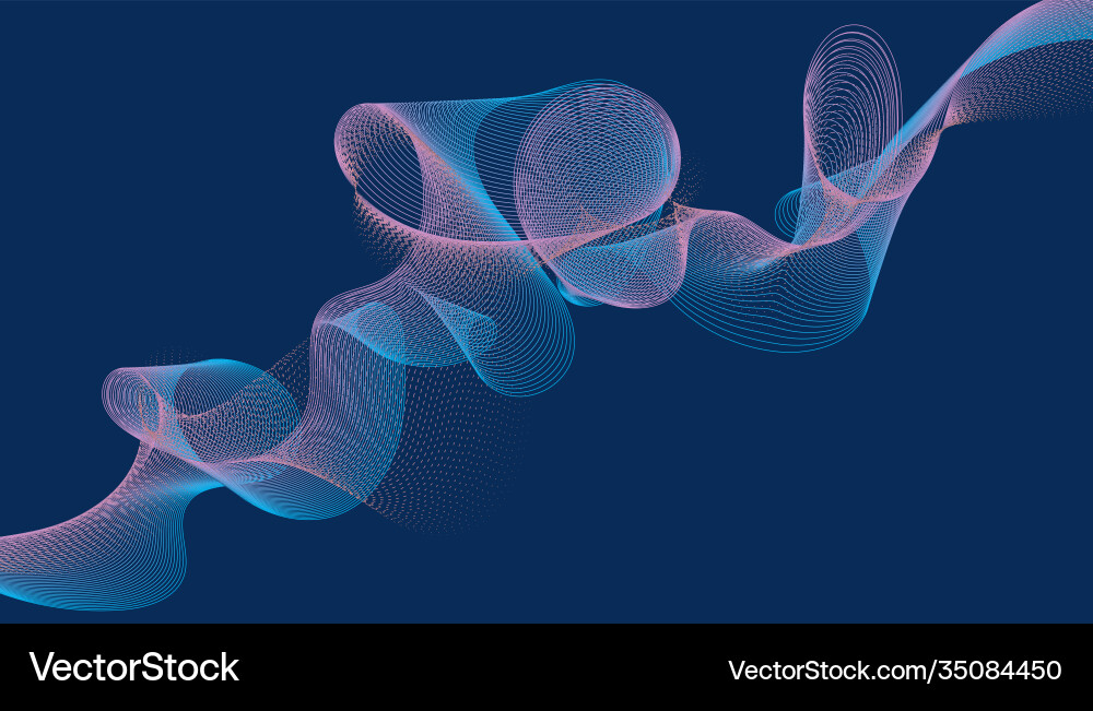 Abstract blue and pink dynamic waves line and Vector Image