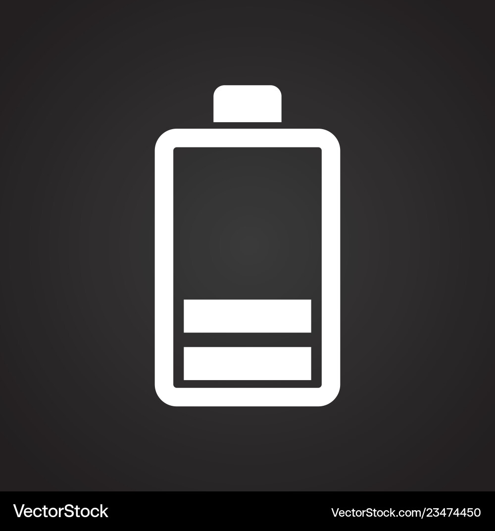 Battery icon on black background for graphic Vector Image