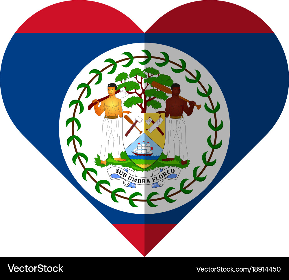 Belize heart flag Royalty Free Vector Image - VectorStock