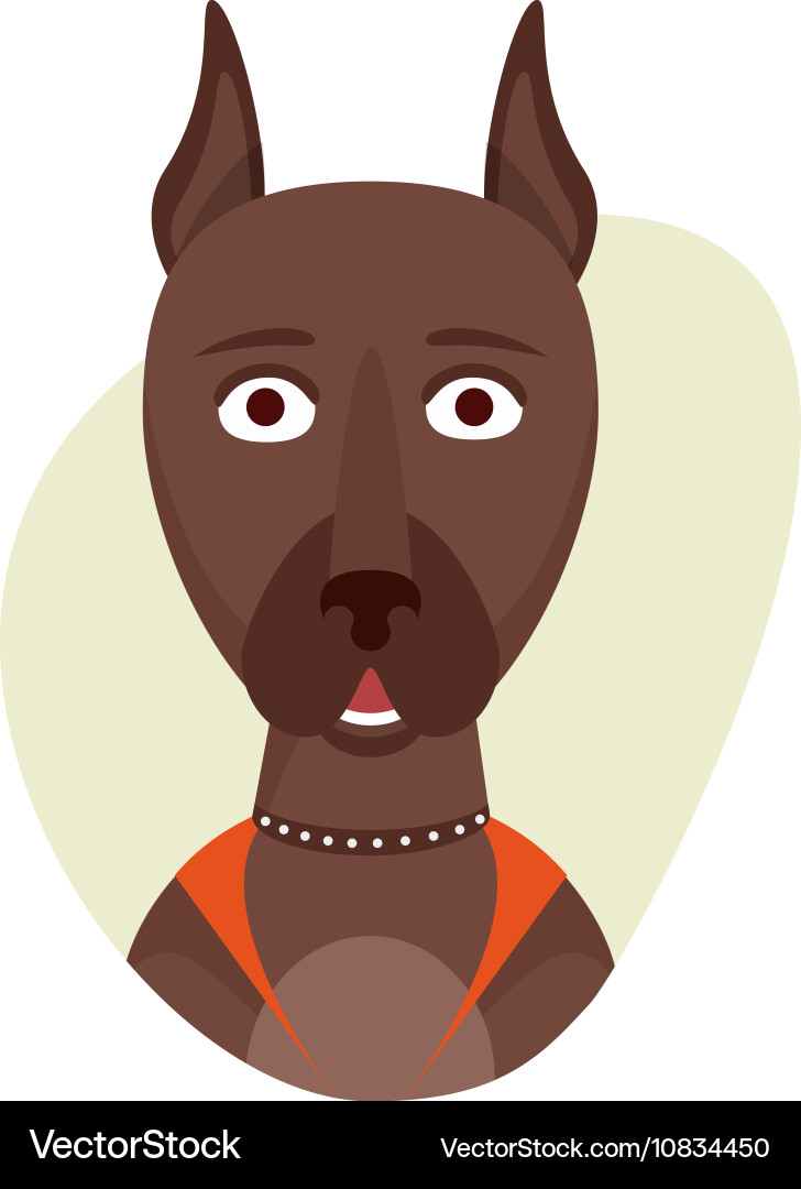 Cartoon cute doberman dog isolated objects Vector Image