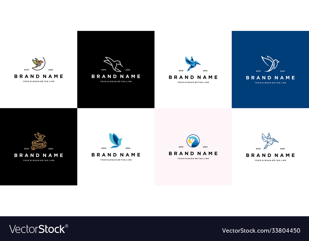 Collection bird logo design Royalty Free Vector Image