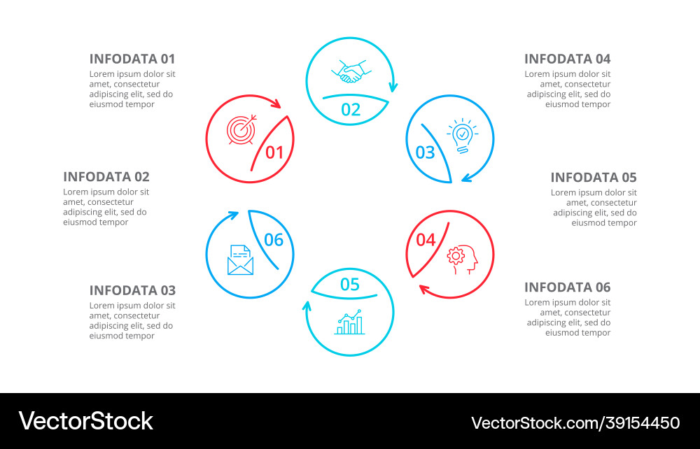 Cyclic lines infographic modern infographic Vector Image