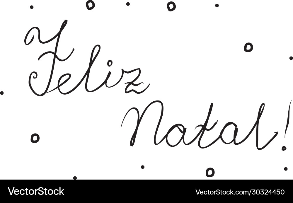 Feliz natal phrase handwritten with a calligraphy Vector Image