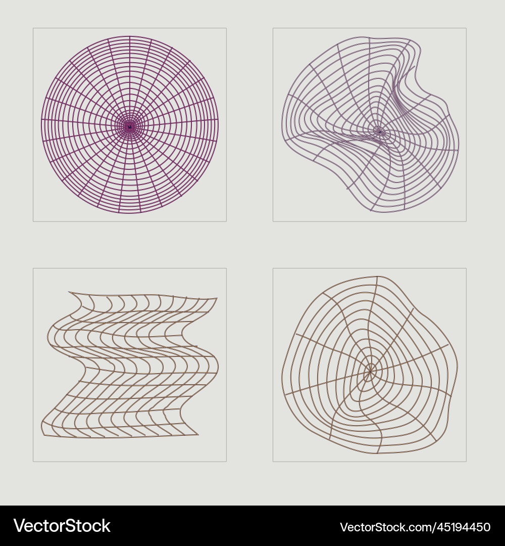 Graphic assets set trendy geometric Royalty Free Vector