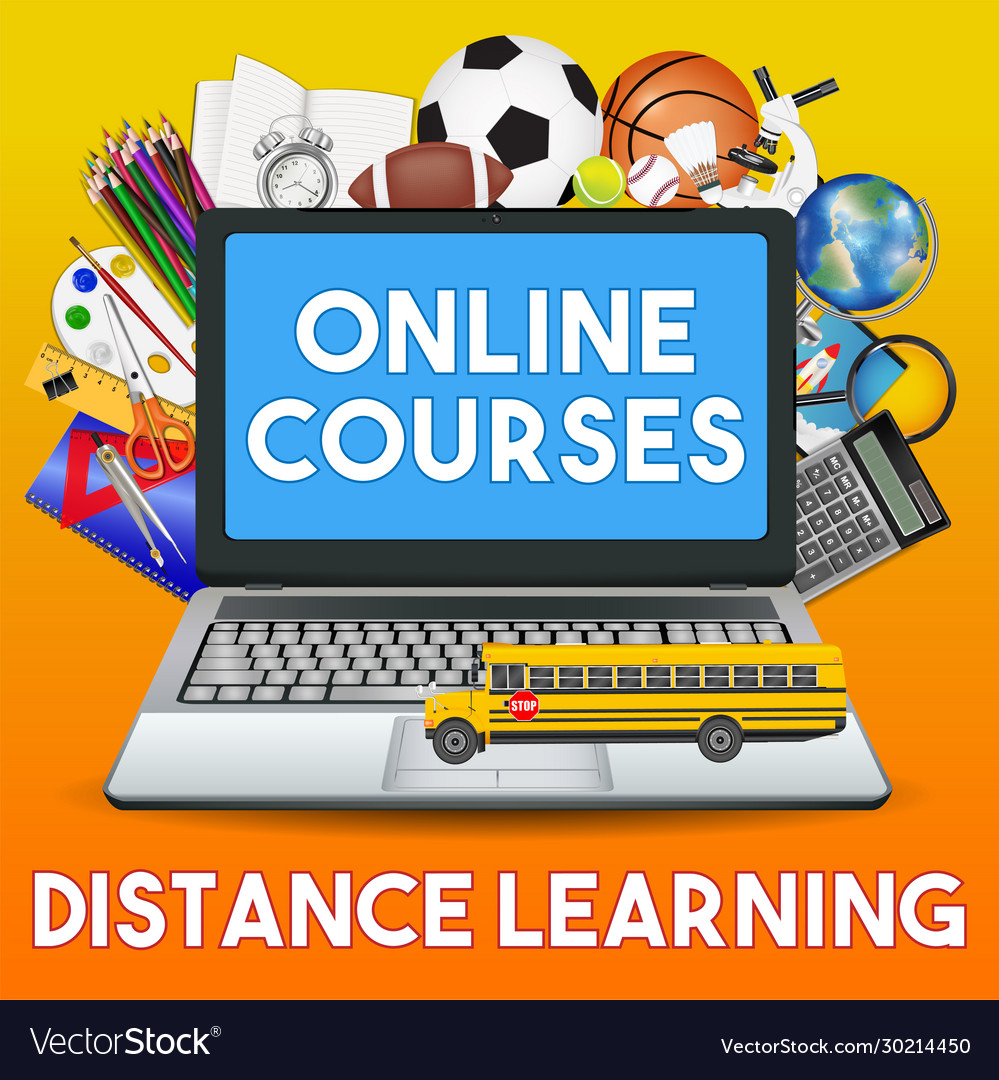 Online courses distance learning education Vector Image