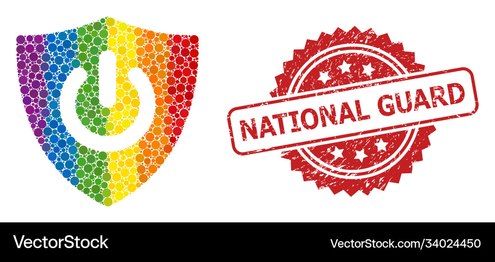 Rubber national guard stamp and bright colored Vector Image