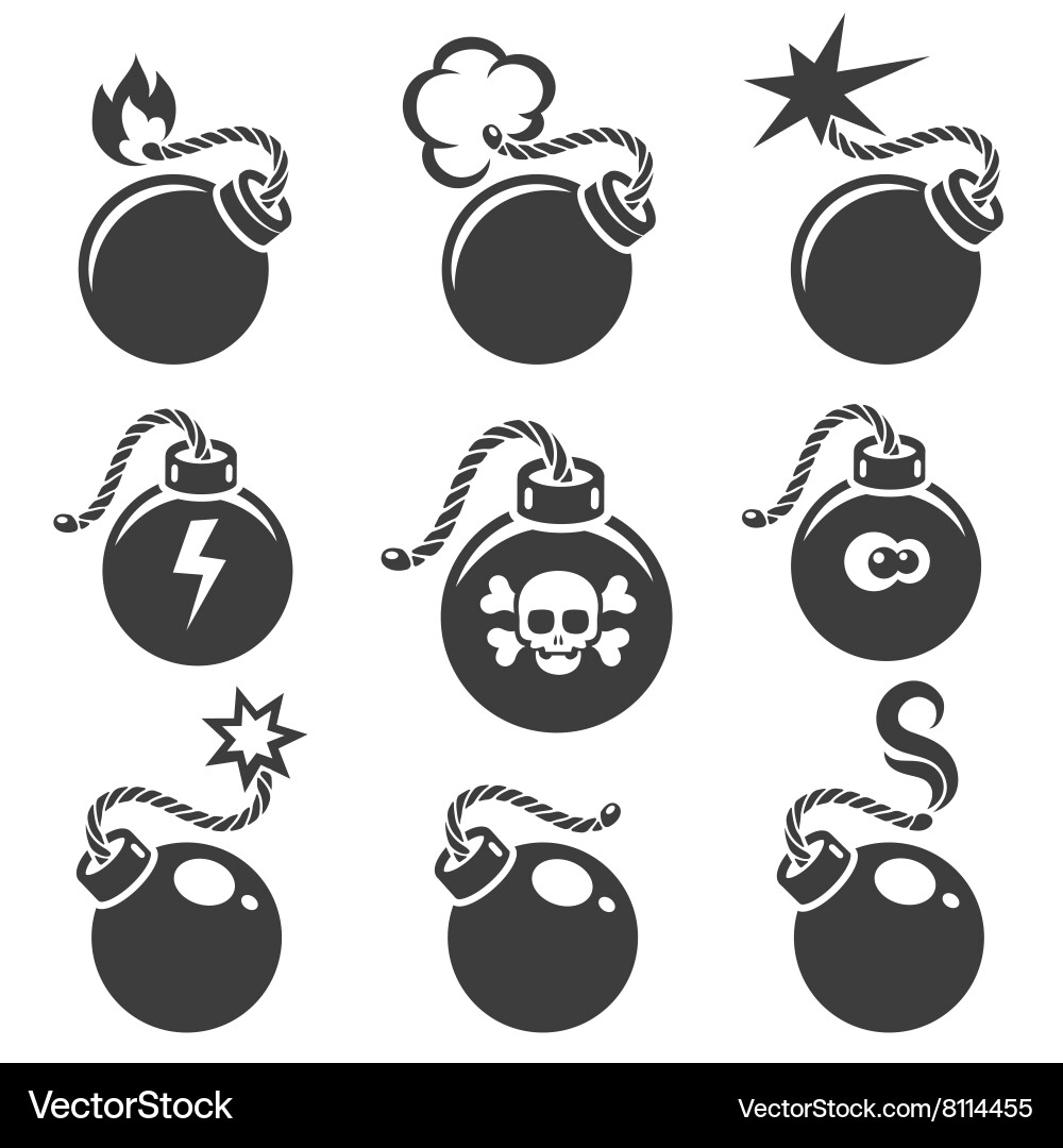 Bomb signs or symbols Royalty Free Vector Image