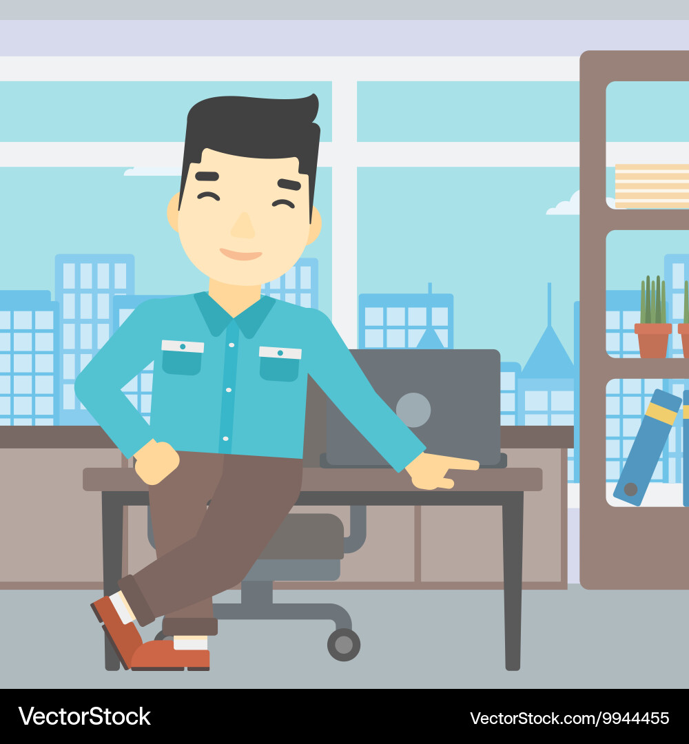 Businessman standing in the office Royalty Free Vector Image
