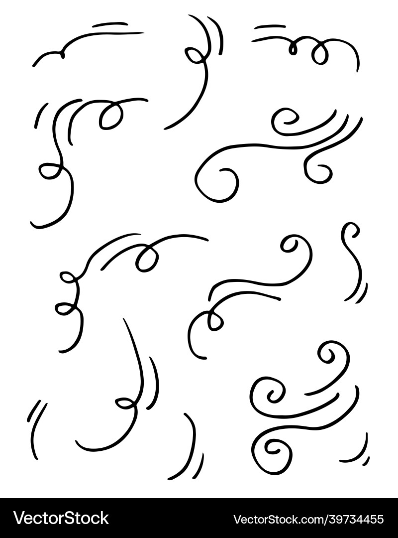 Doodle lines and curveshand drawn check line Vector Image