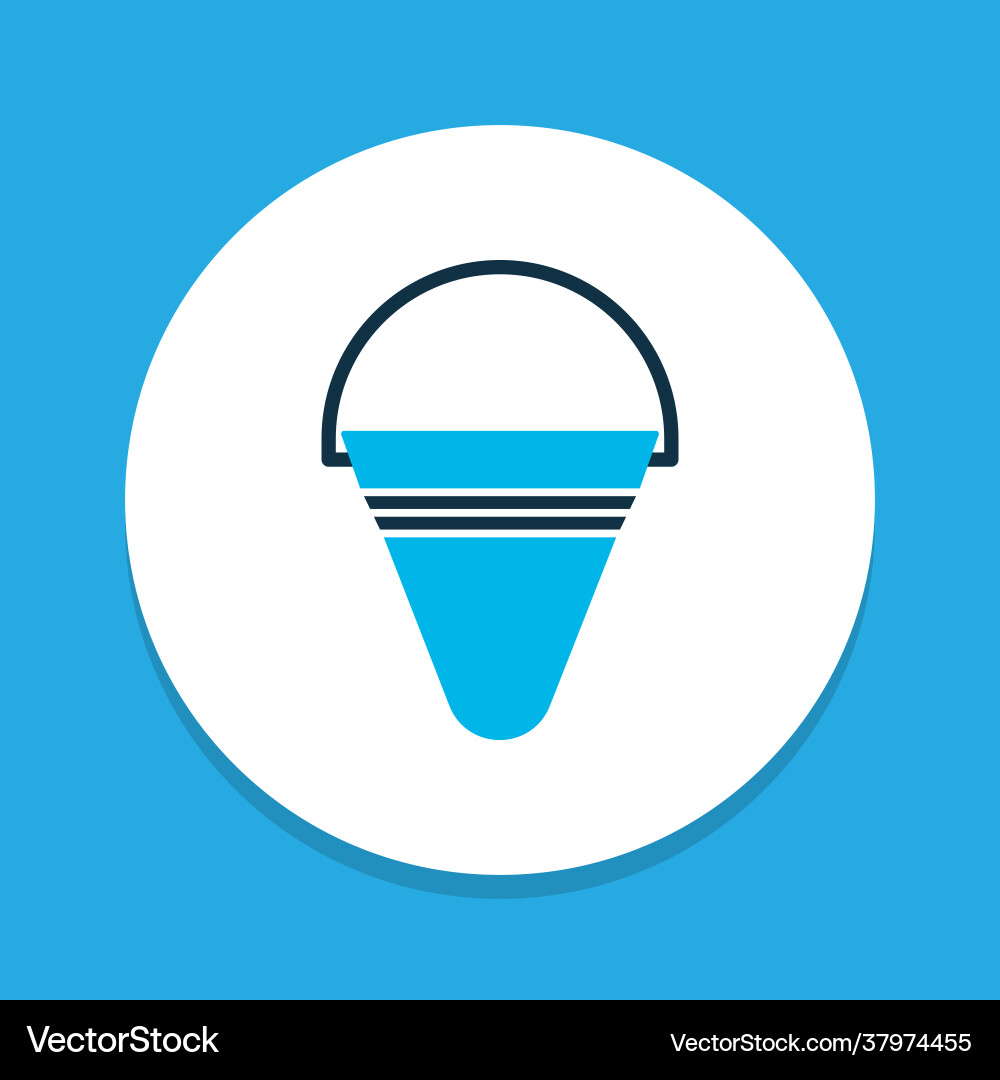 Fire bucket icon colored symbol premium quality Vector Image