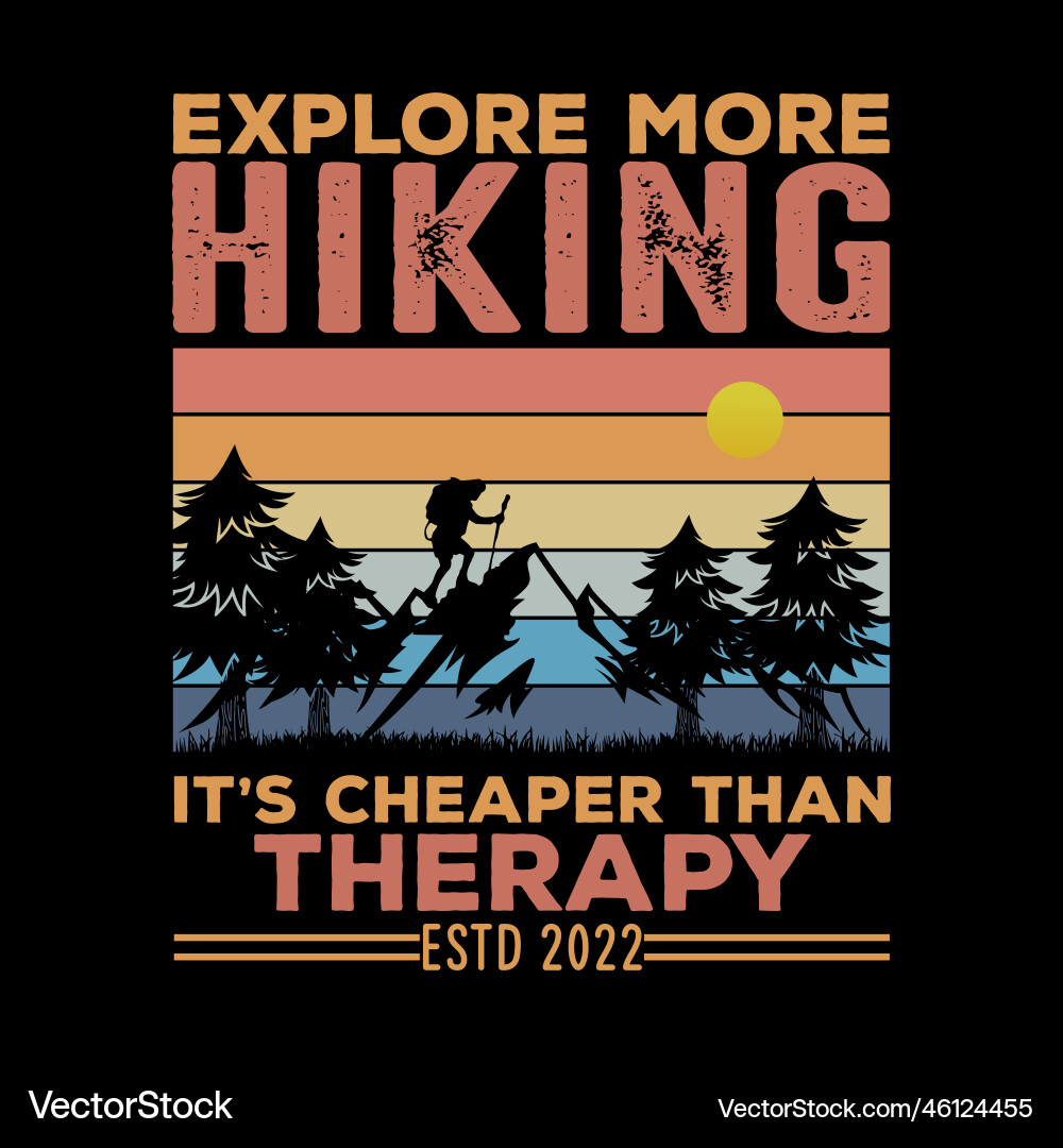Hiking t-shirt design Royalty Free Vector Image