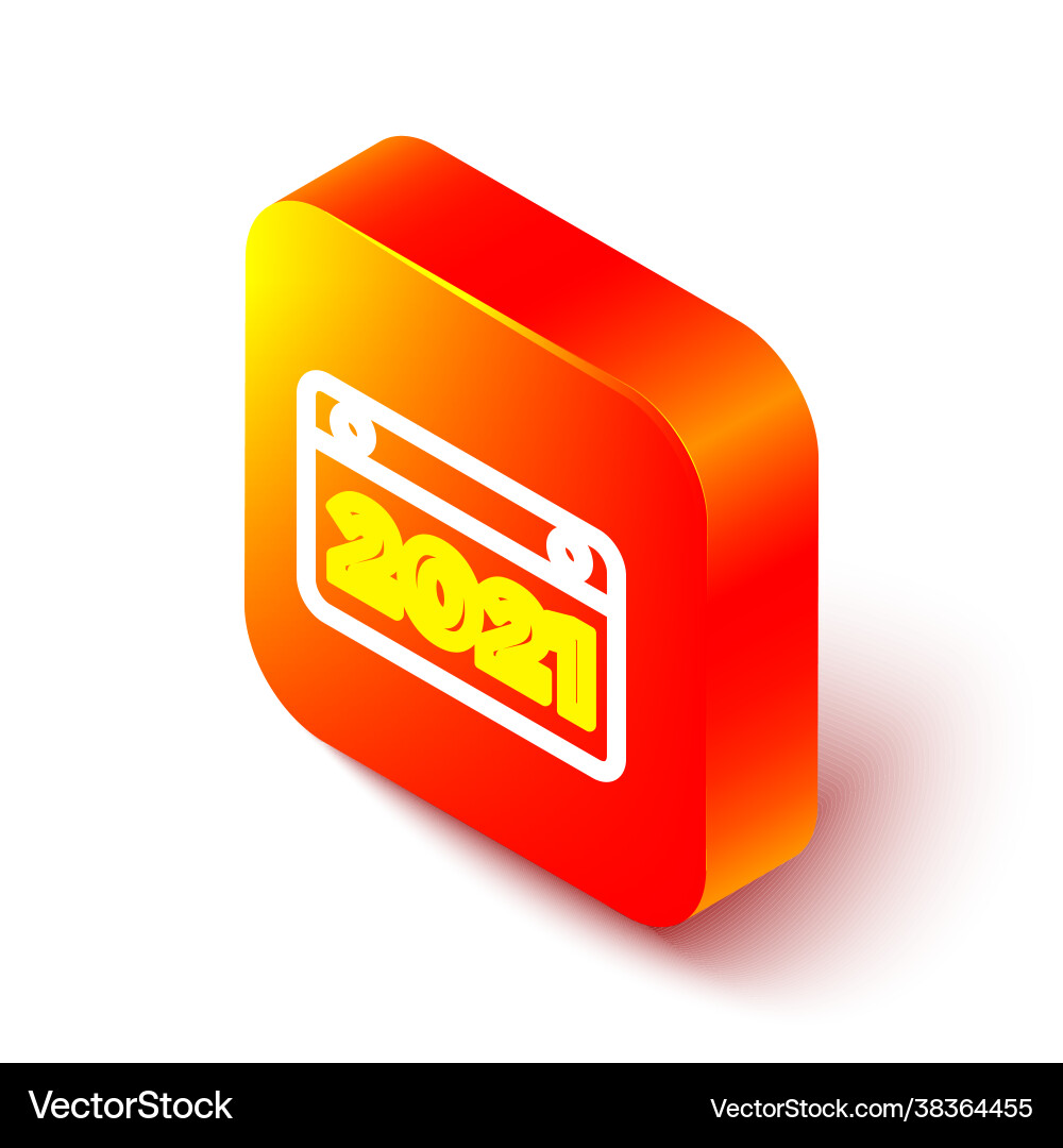 Isometric line calendar icon isolated on white Vector Image