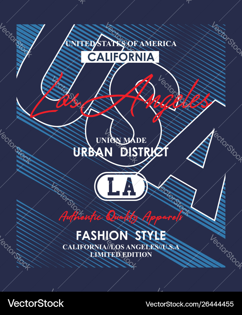 Los angeles usa typography design Royalty Free Vector Image