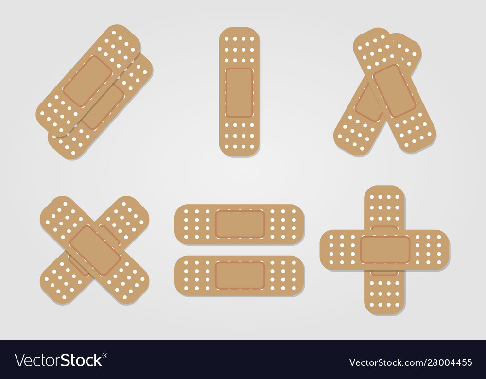 Medical bandaid set design Royalty Free Vector Image