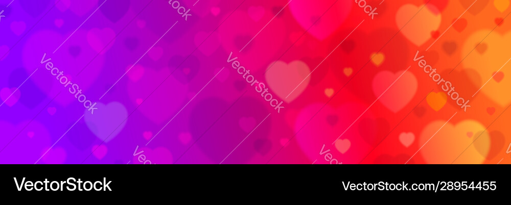 Purple banner with valentines hearts Royalty Free Vector