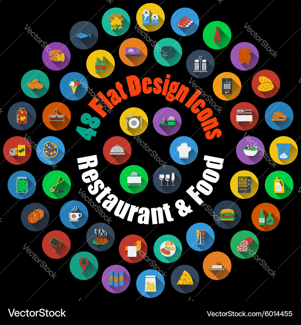 Restaurant and food icons Royalty Free Vector Image