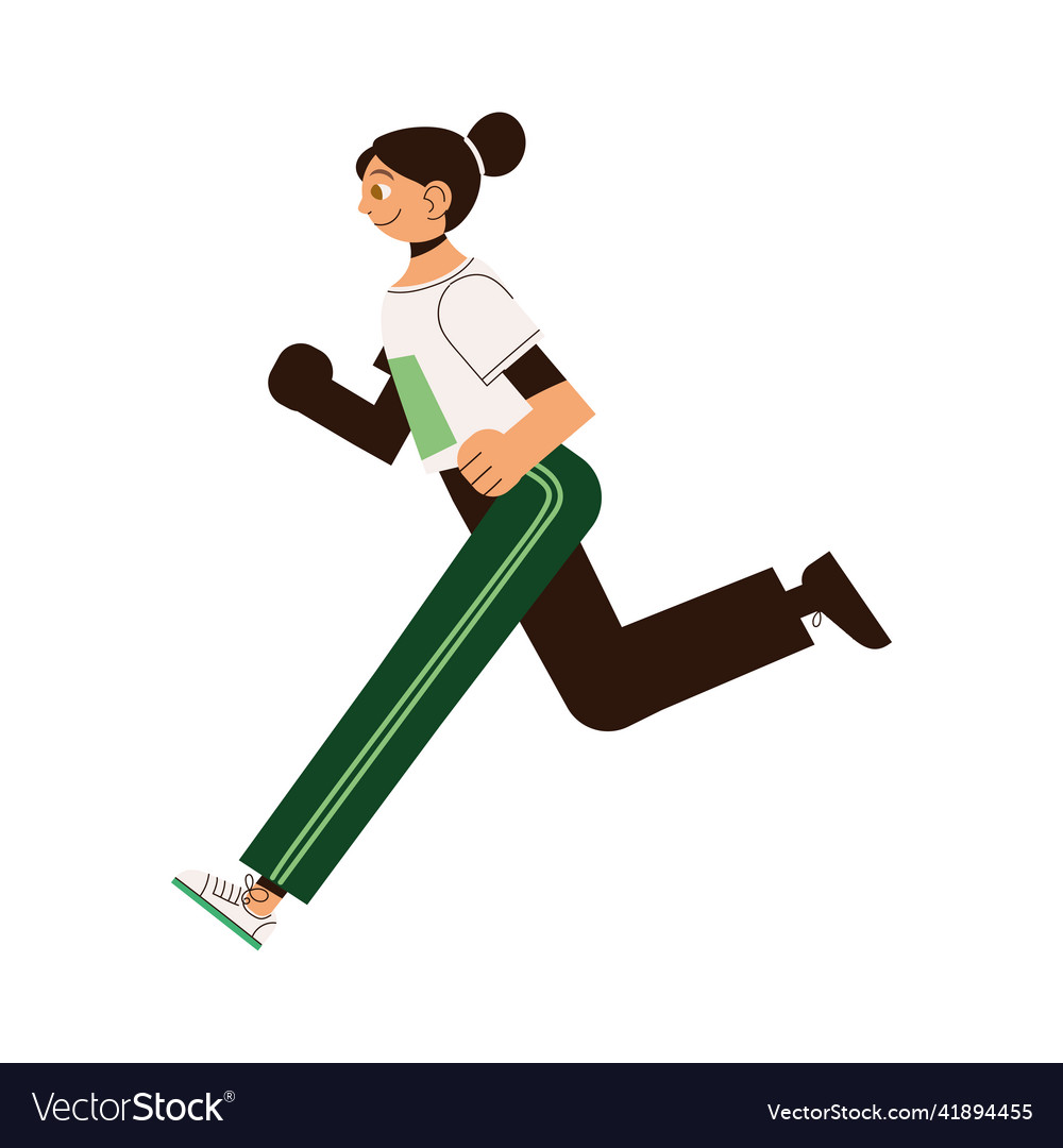 Running young woman Royalty Free Vector Image - VectorStock
