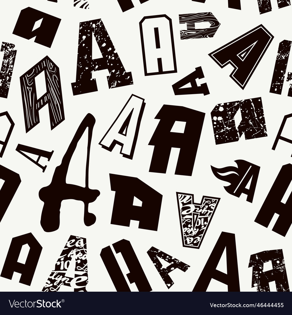 Seamless pattern with letters Royalty Free Vector Image