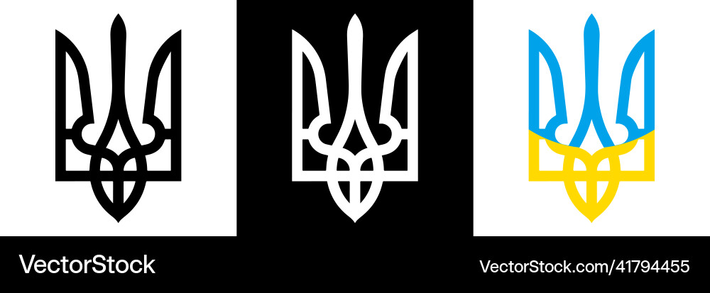 Set of ukrainian trident Royalty Free Vector Image