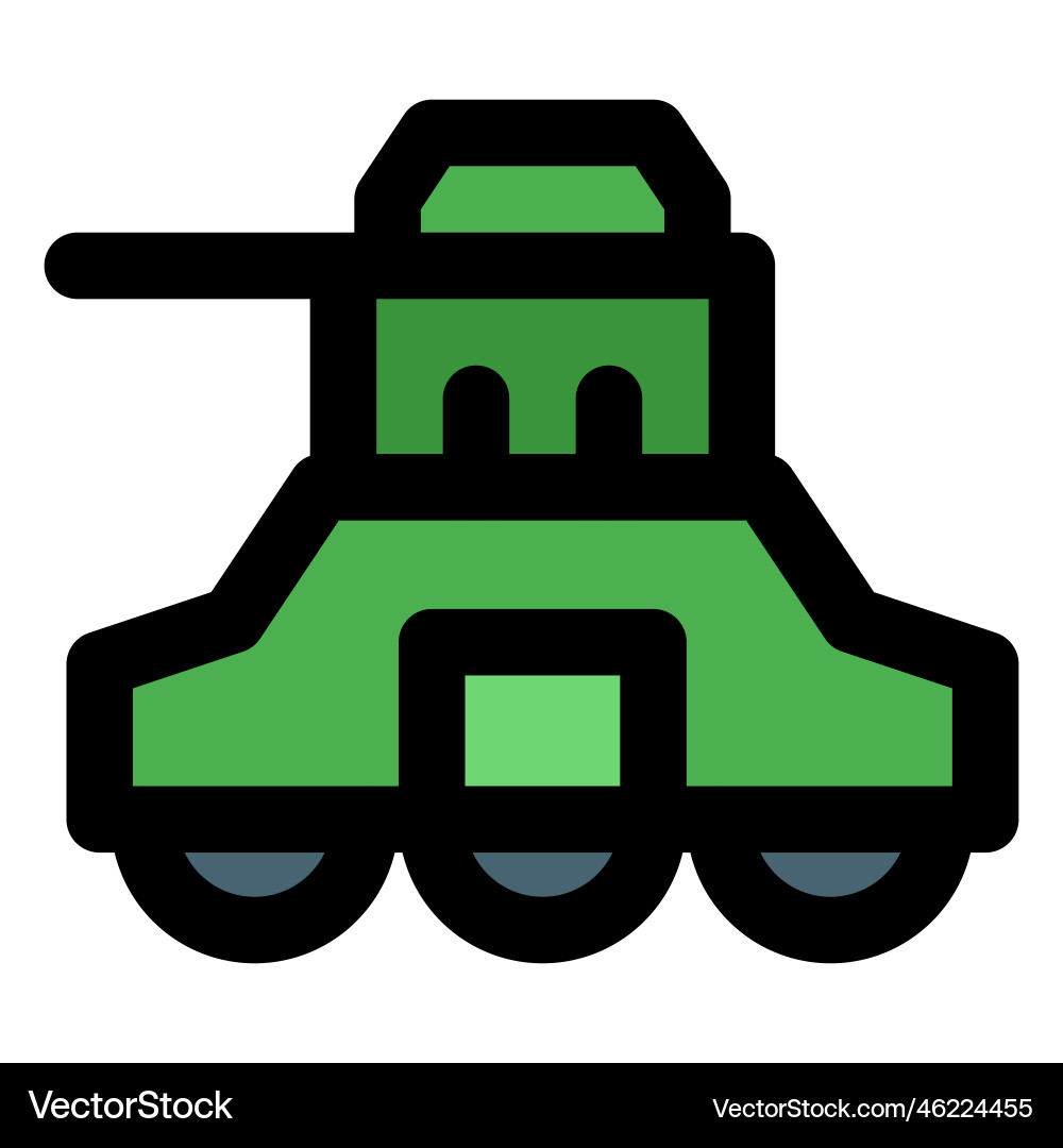 Tank equipped with powerful guns and armor Vector Image