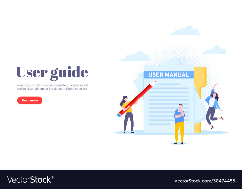 User manual guide book flat style design Vector Image