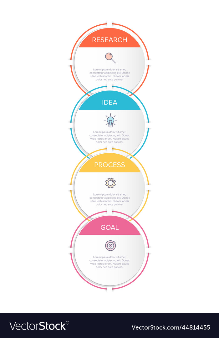 Vertical infographic design with icons and 4 Vector Image