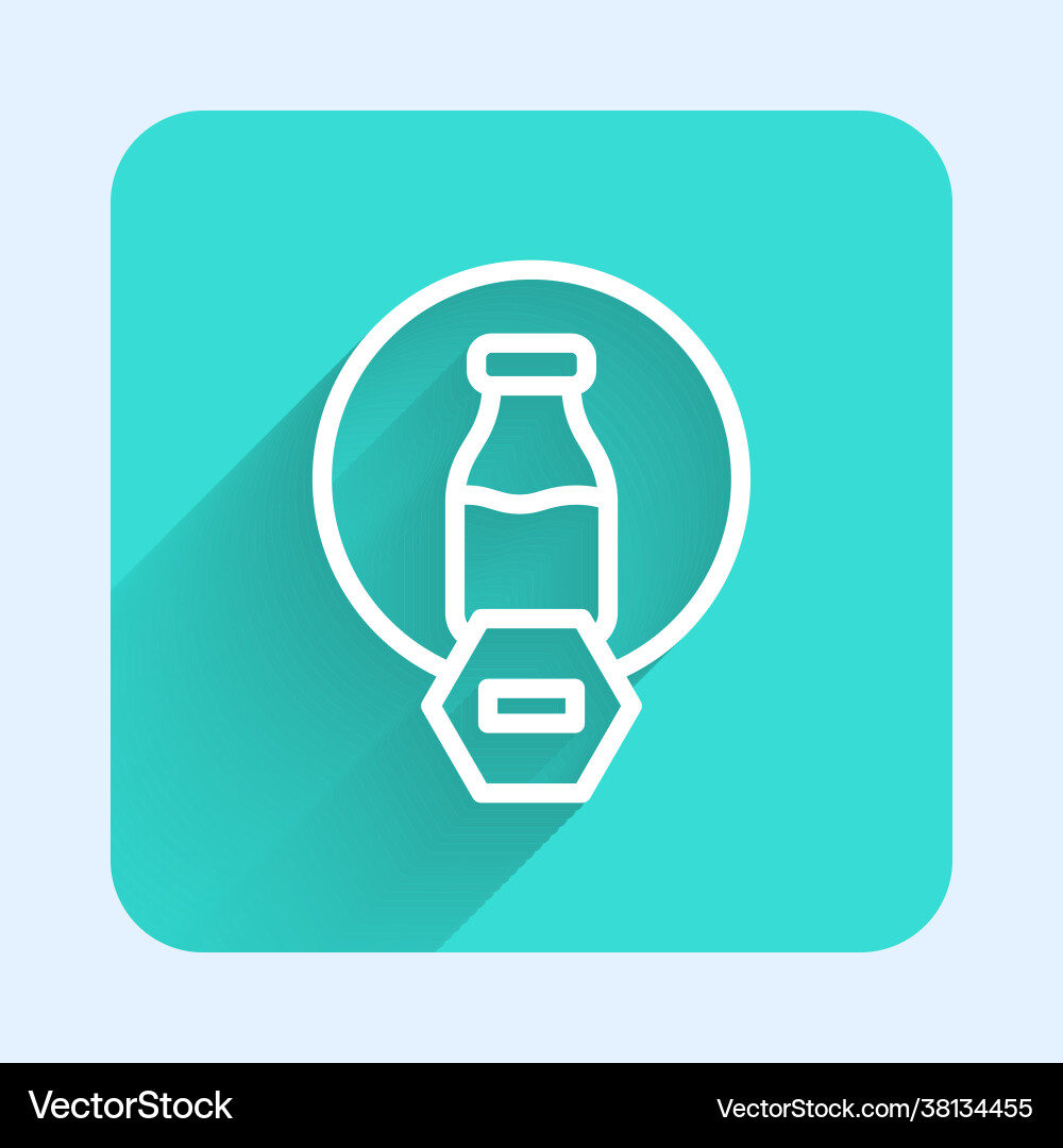 White line lactose free icon isolated with long Vector Image