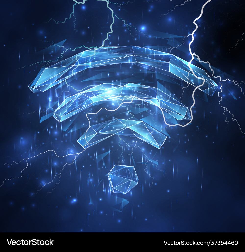 3d object on a background blue sky lightning Vector Image