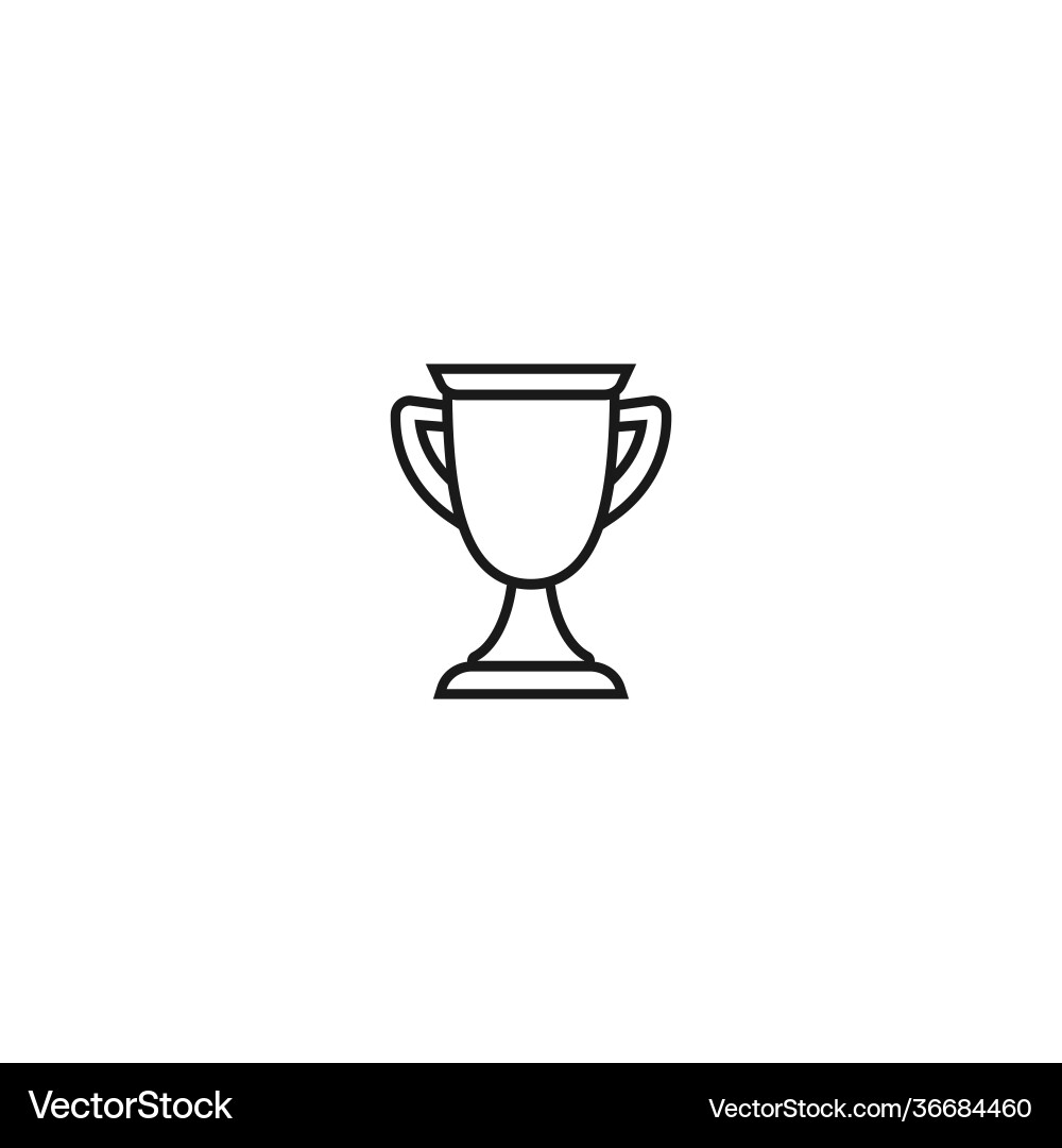 Black line trophy winning cup with star isolated Vector Image