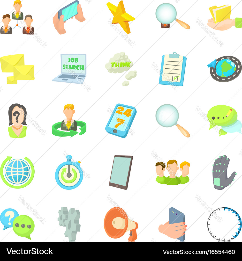 Buzz icons set cartoon style Royalty Free Vector Image