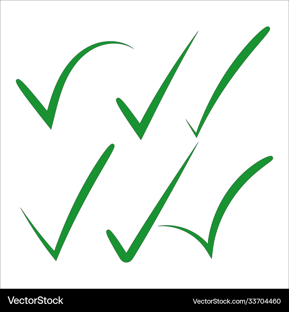 Check mark or right sign icons collection set Vector Image