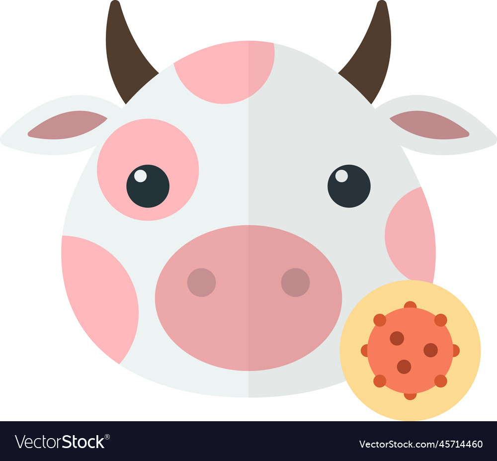 Cow and virus in minimal style Royalty Free Vector Image