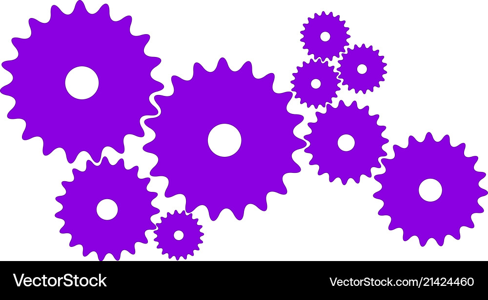 Gears in purple design Royalty Free Vector Image