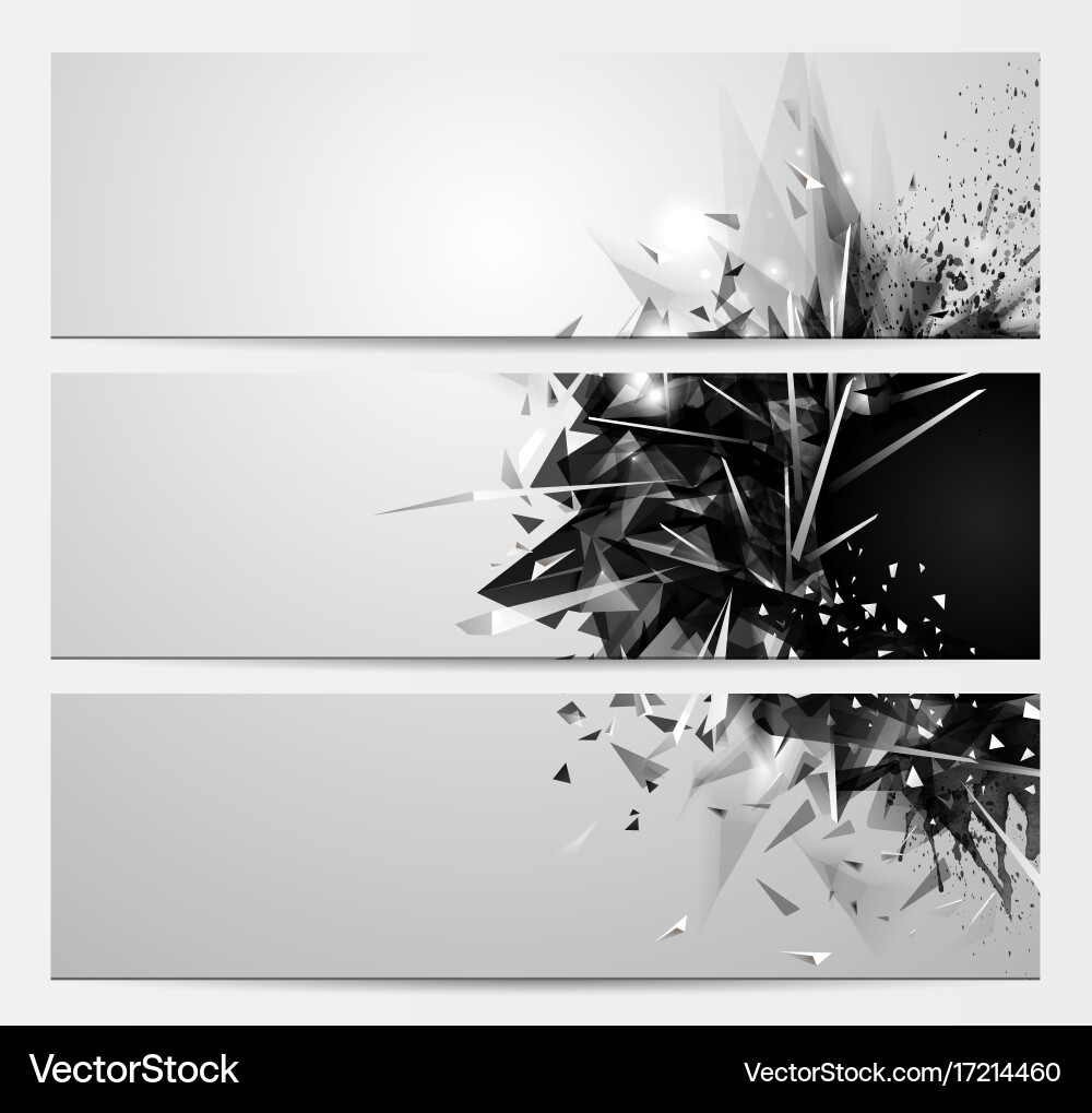 Geometric abstract backgrounds with black color Vector Image