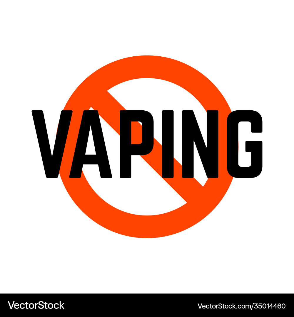 No vaping warning sign isolated on white Vector Image