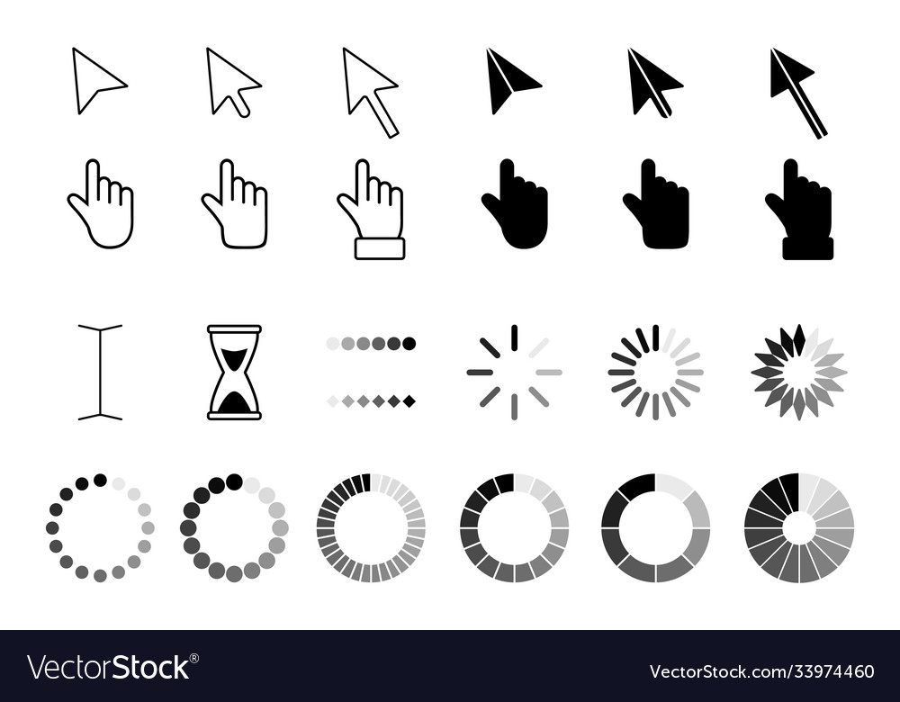Pointer cursor set Royalty Free Vector Image - VectorStock