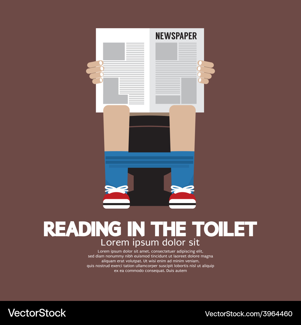 Reading in the toilet Royalty Free Vector Image