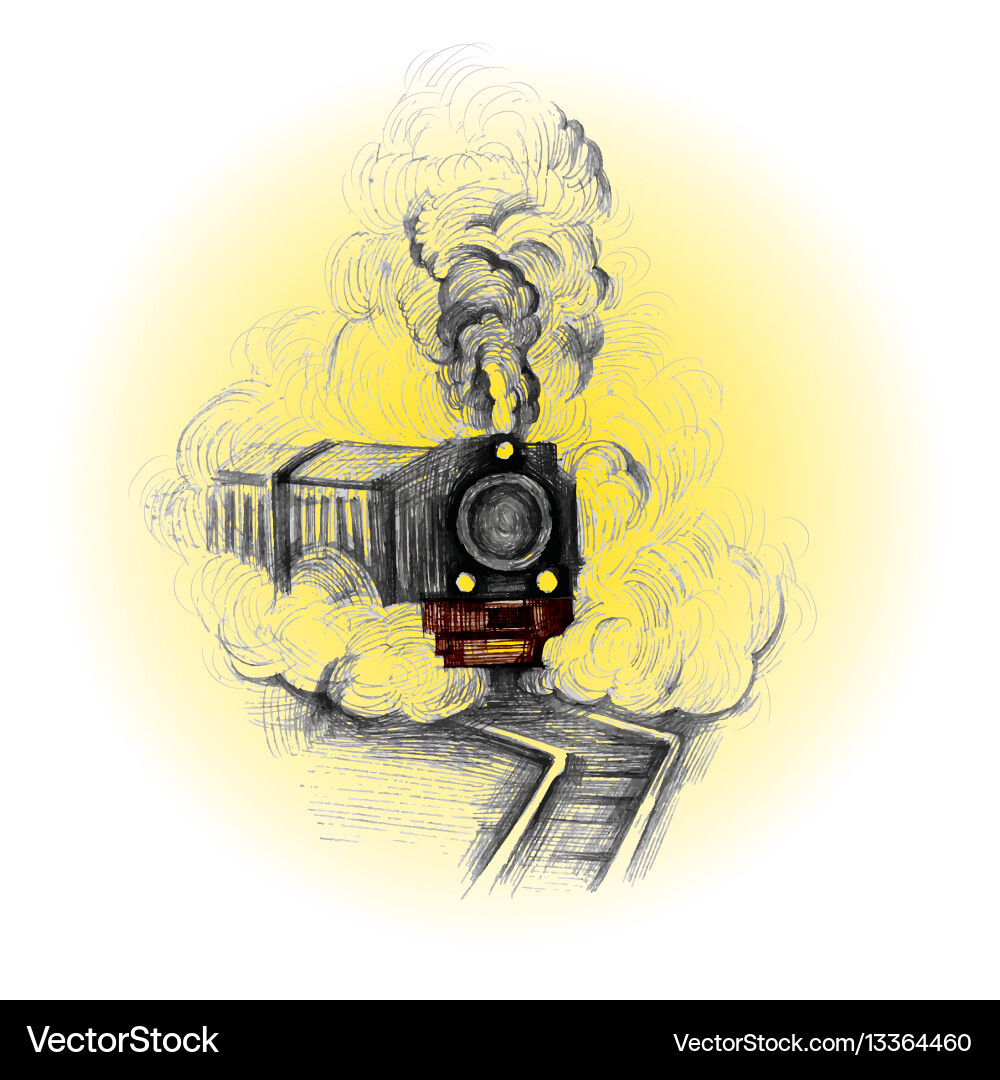 Retro train vintage symbol emblem label Royalty Free Vector