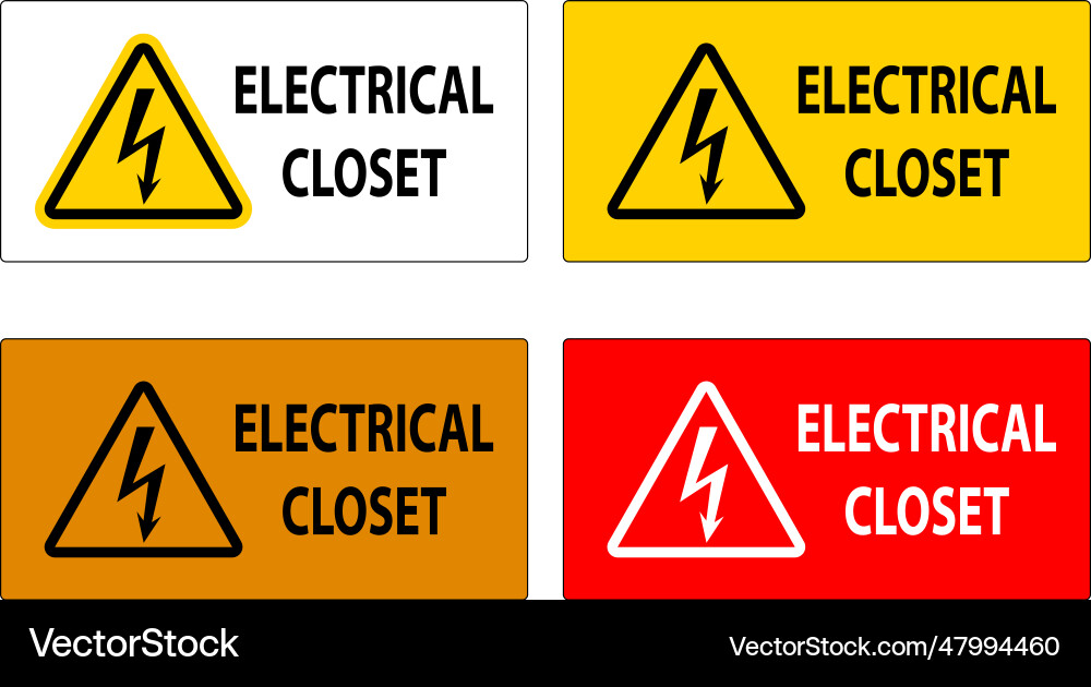Safety sign electrical closet Royalty Free Vector Image