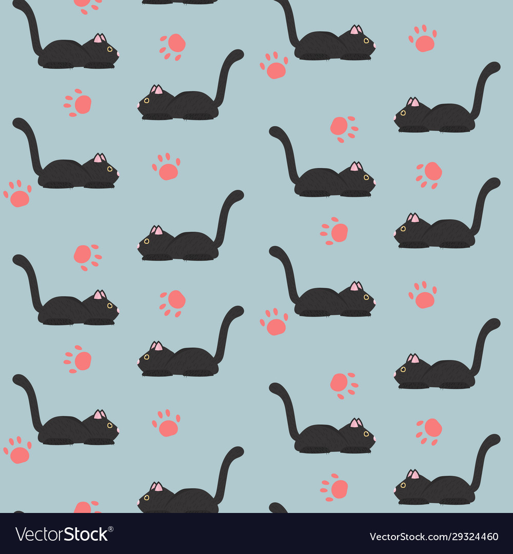Seamless cat pattern Royalty Free Vector Image