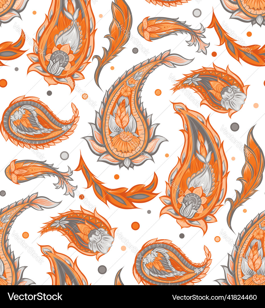 Seamless paisley pattern tribal flower texture Vector Image