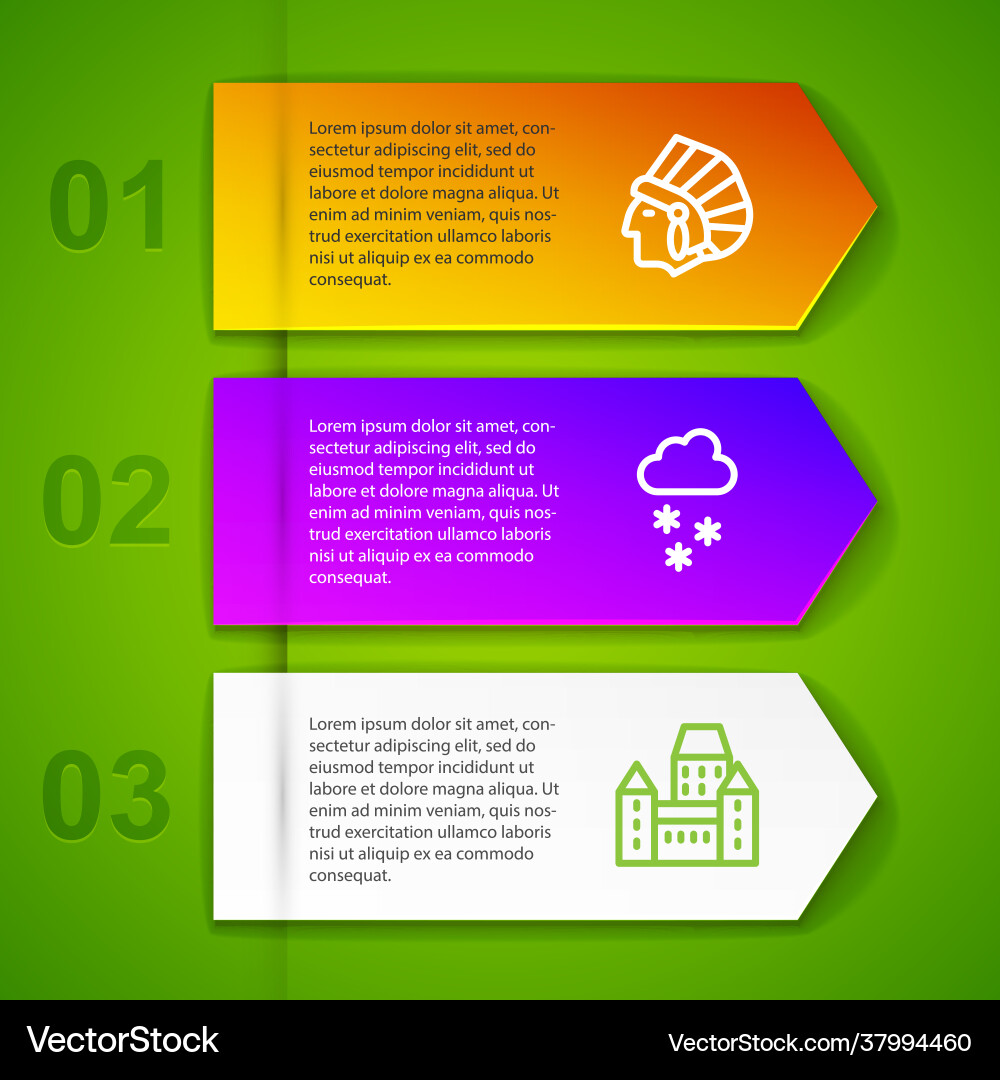 Set line native american indian cloud with snow Vector Image