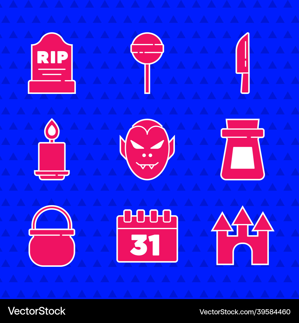 Set vampire calendar with halloween castle Vector Image