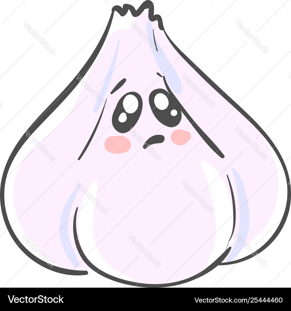Sorrowful garlic or color Royalty Free Vector Image