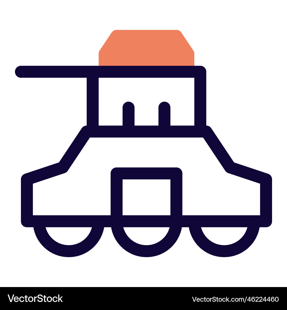 Tank equipped with powerful guns and armor Vector Image
