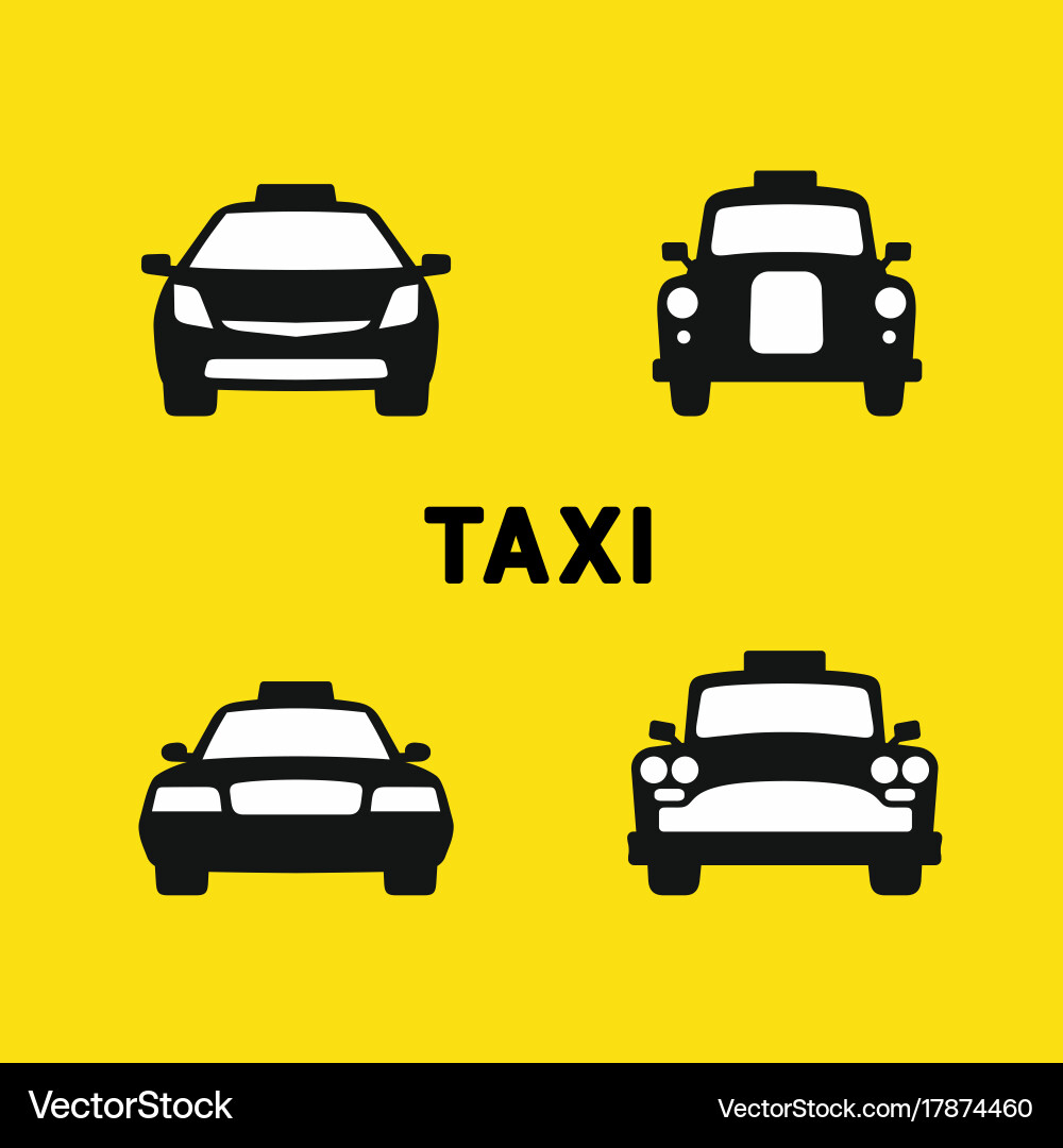 Taxi various times Royalty Free Vector Image - VectorStock