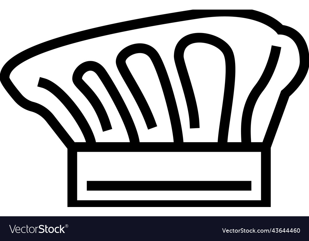 Toque hat cap line icon Royalty Free Vector Image