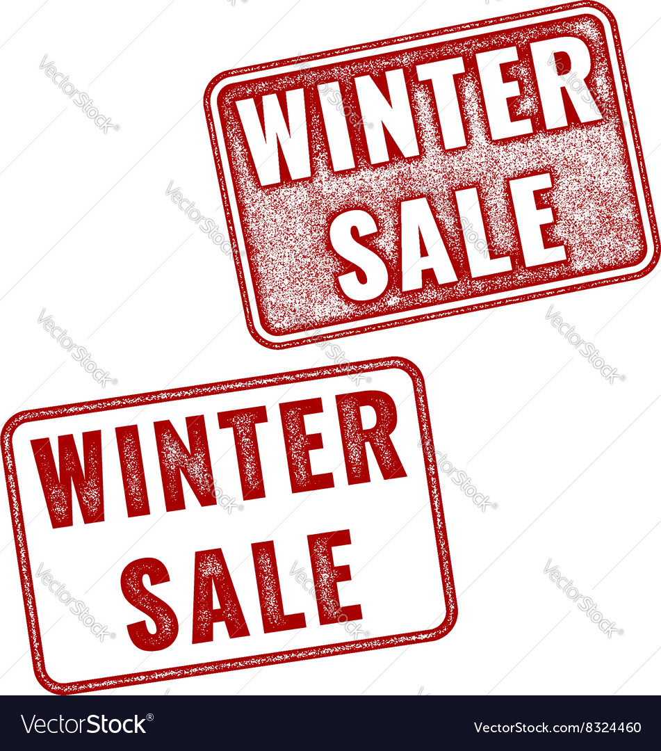 Two realistic winter sale stamps on white Vector Image