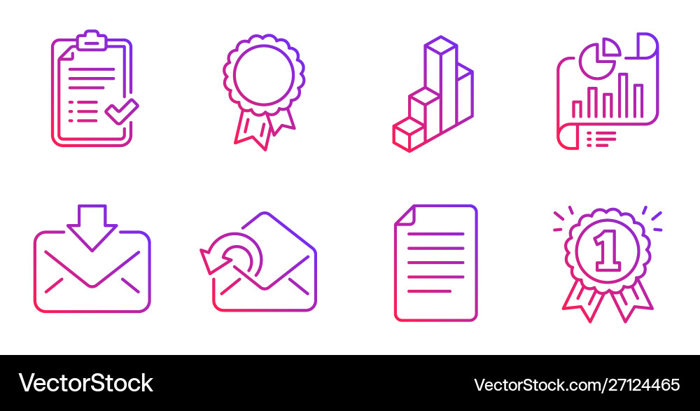 3d chart send mail and file icons set success Vector Image